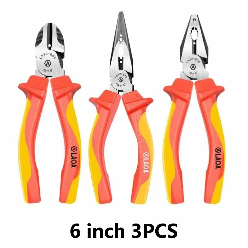 LAOA Клещи для снятия изоляции 6 дюйма, набор из трех предметов, инструменты для электрика, высоковольтный резистор