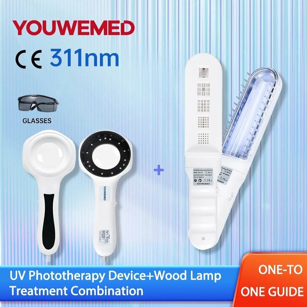 Специальные лампы 311 нм Лечение витилиго Домашнее хозяйство УФ - лучевая терапия лампа Вуда Детектор кожных заболеваний