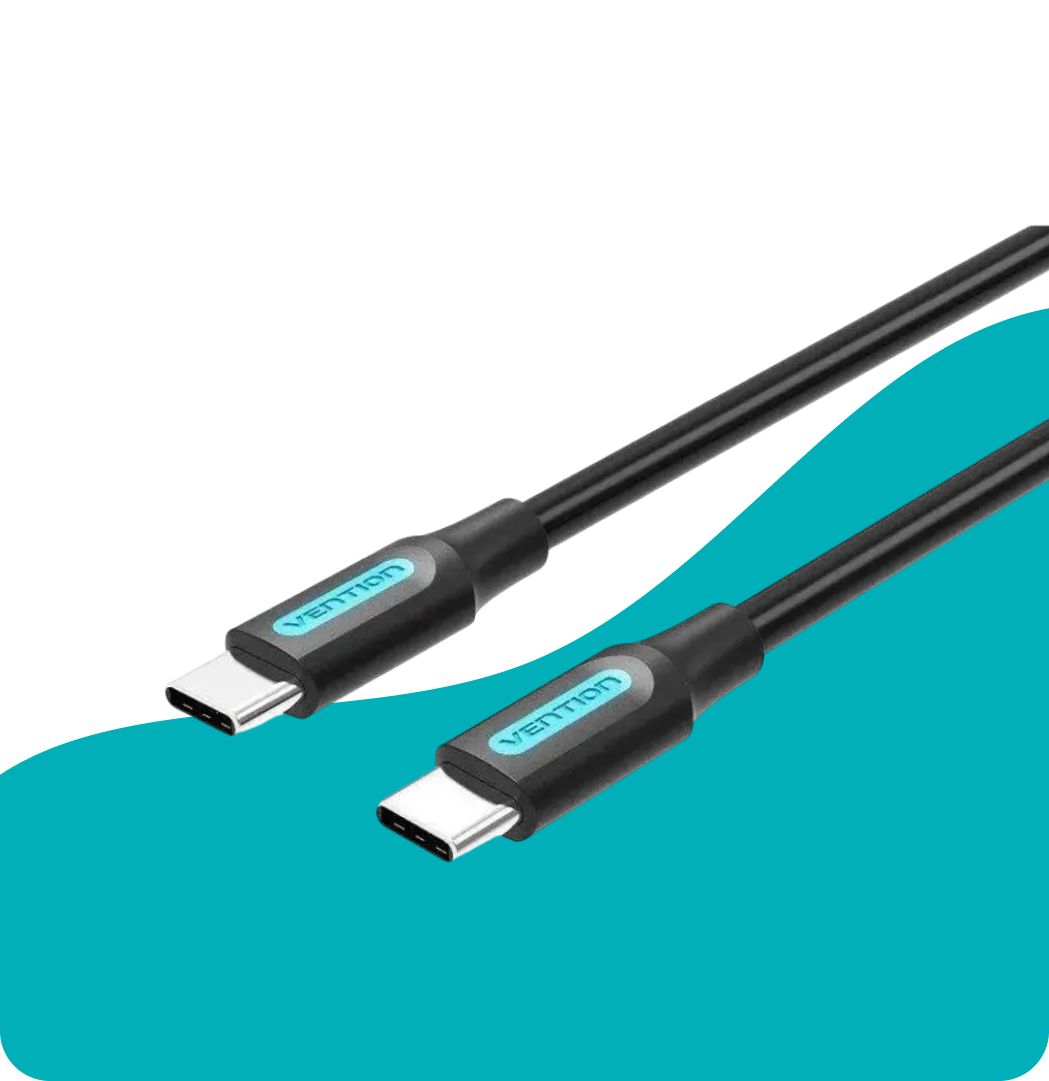 Кабель Vention, Type-C-Type-C, длина 1 м, мощность 60Вт, черный