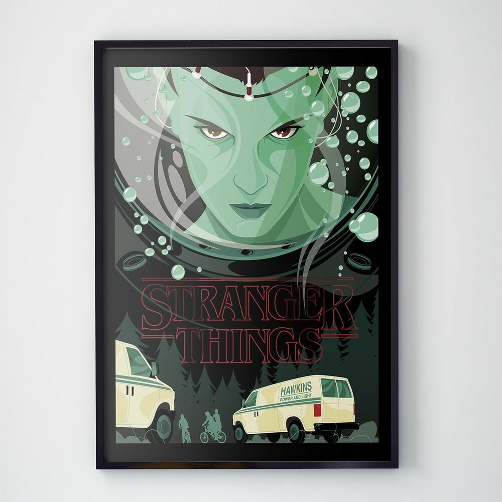 Плакат, постер Очень Странные Дела, Stranger Things на бумаге, размер 30х42см