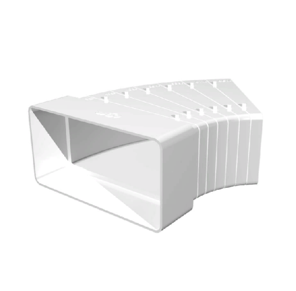 Колено разноугловое горизонтальное пластик 60х120 ERA 612КРП