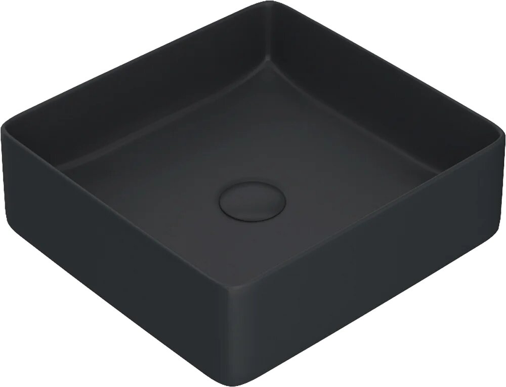 Накладная раковина IDDIS Slide SLIBM01i27 36 накладная, без отверстия под смеситель, фарфоровая, квадратная, раковина для ванной, черная