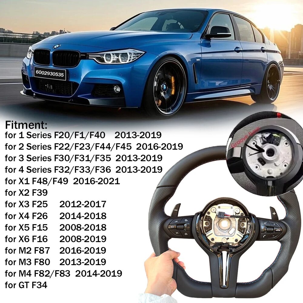 Рулевое колесо для Bmw F30 F10 F31 F20 F25 F22 F36 F33 F32 F80 F82 F11 F18 F01 F90 E90 изготовлено из дыровой кожи Материал и//M 1-M