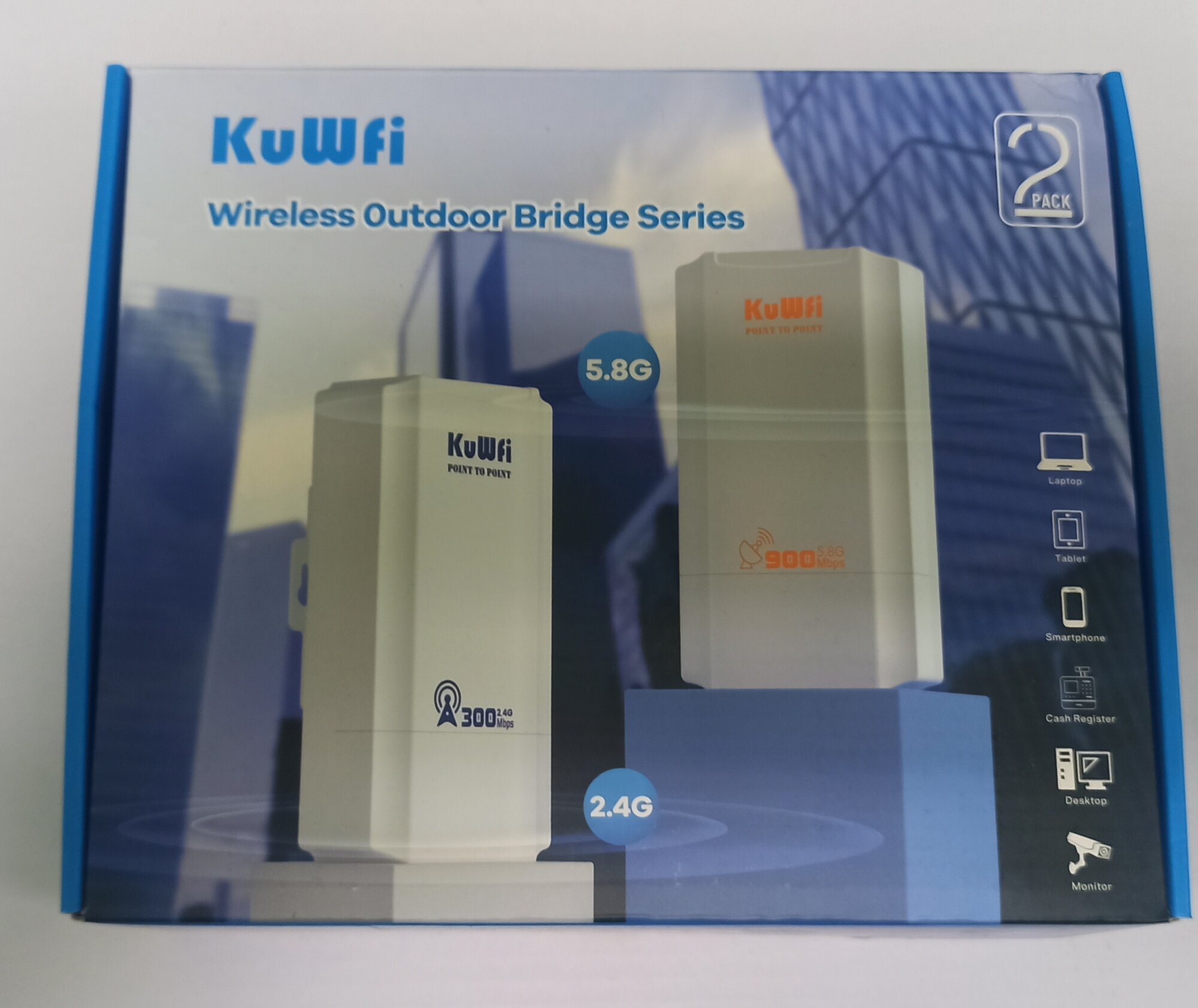 Wi-Fi мост/Точка доступа (2 шт) KUWFi CPE131, 5.8 Ггц 900МБ/сек