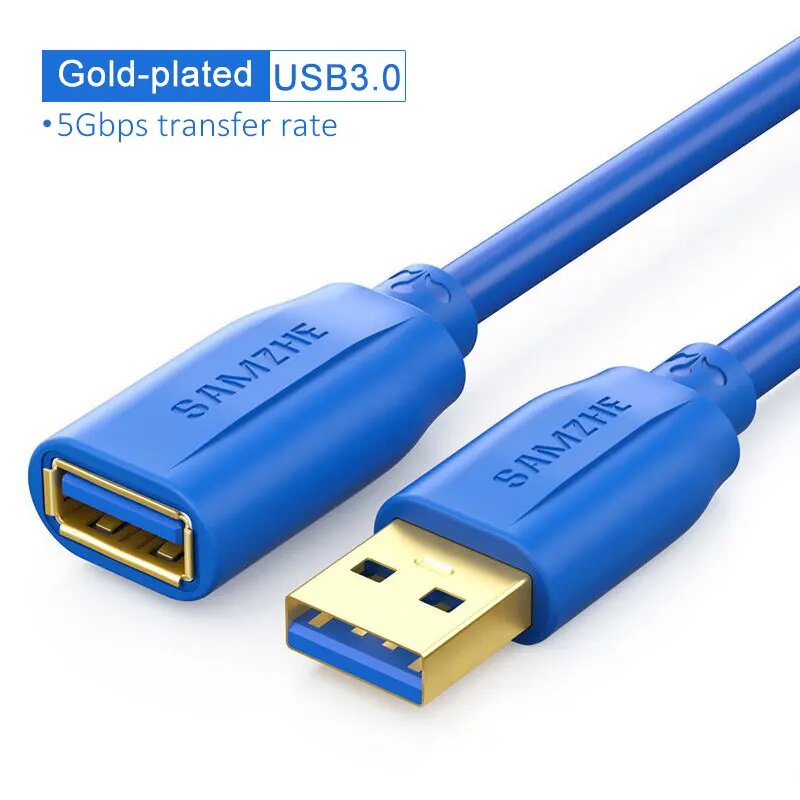 Кабель-удлинитель USB 3.0 - USB 2.0 Samzhe 0,5 м, USB 3.0