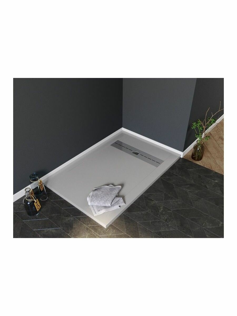 Душевой поддон Aquanet Delight 140х80 серый