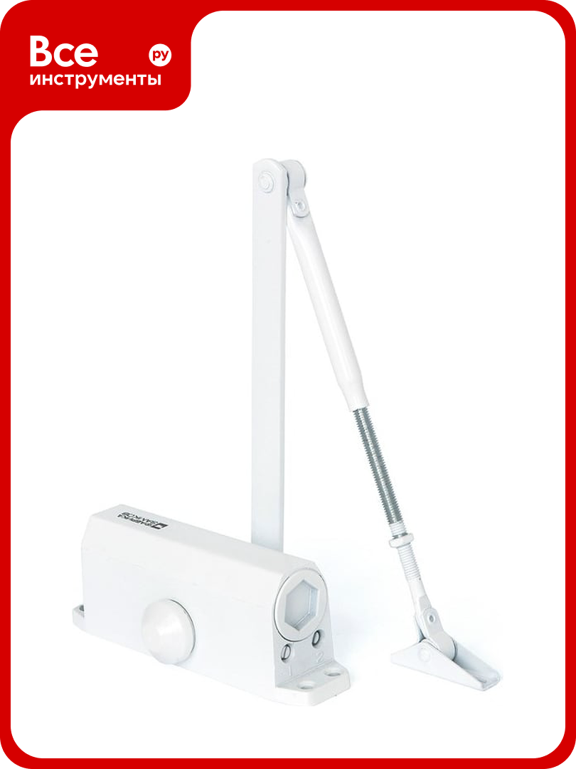 Доводчик Фабрика замков 40-60 белый СТ-00000124 гидравлический тип с регулируемой скоростью закрывания, верхний монтаж