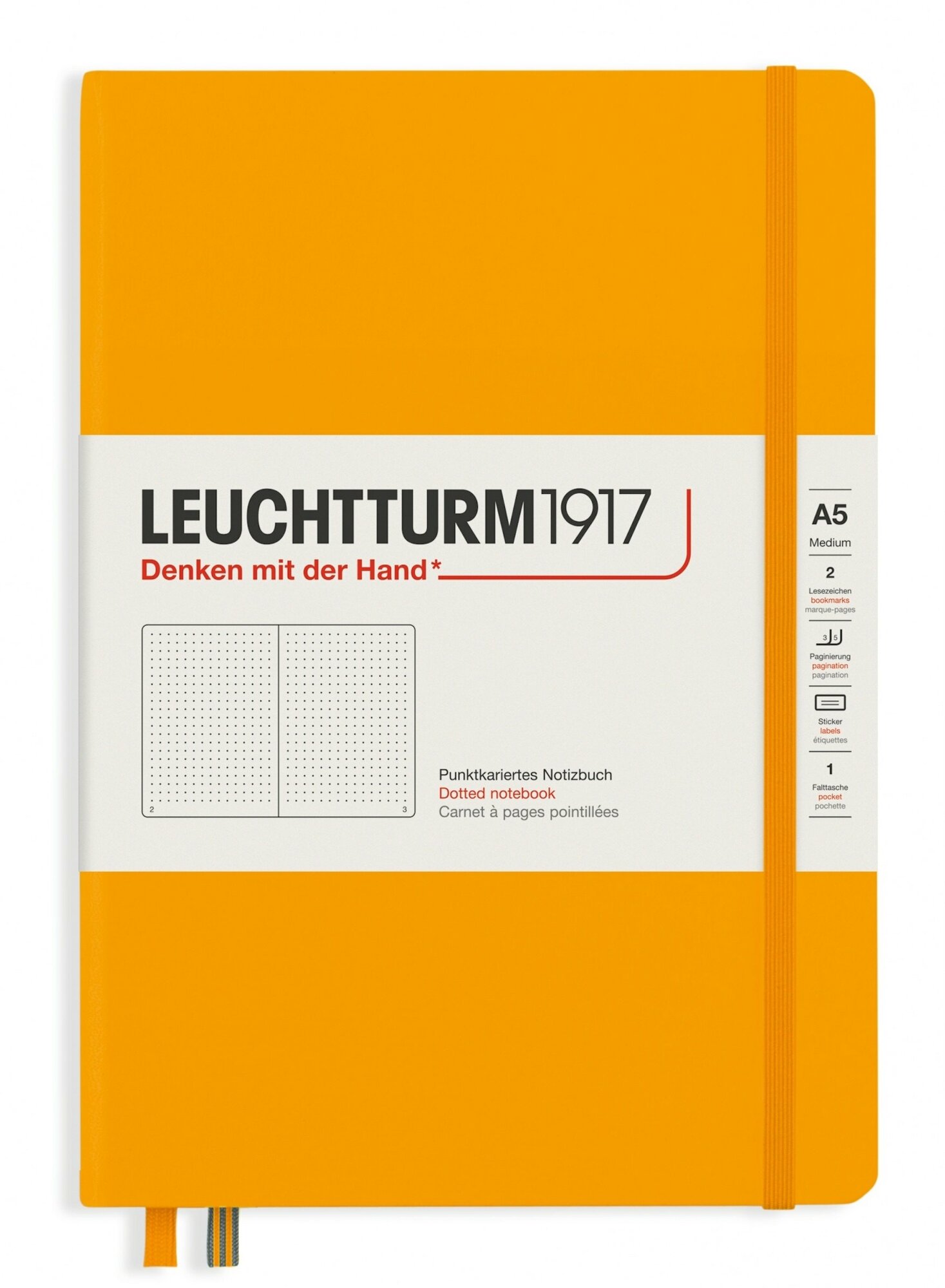 Книга для записей A5, 125 листов в точку "Classic", твердая обложка, восходящее солнце, Leuchtturm1917