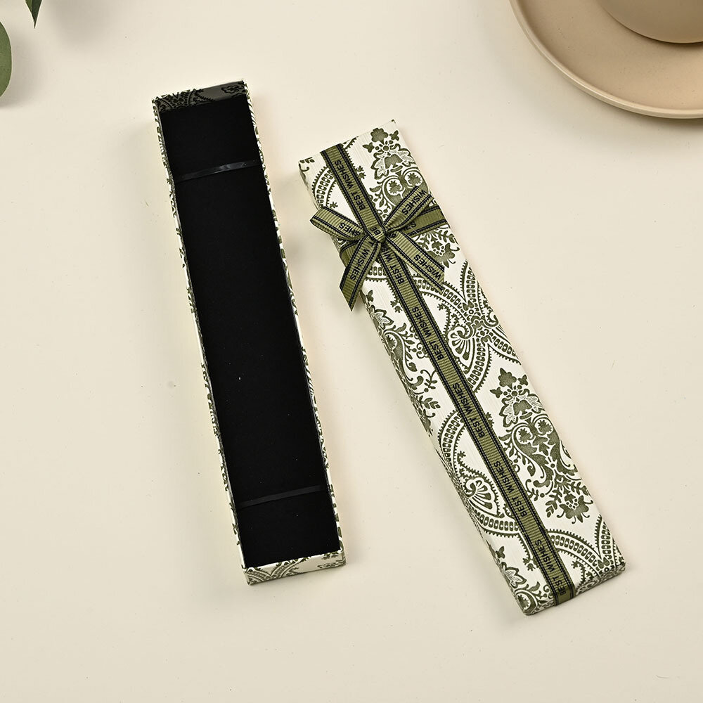 Шкатулка "Белый бант" № 9, для украшений, бумага/картон, 4 см x 21 см x 2,2 см