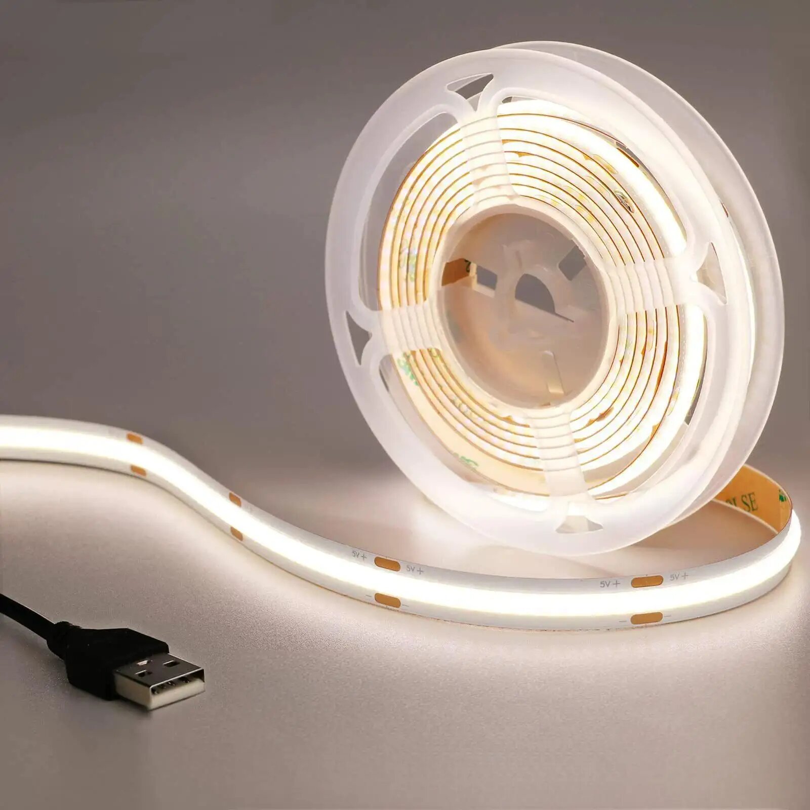 RnnTuu светодиодная лента COB 5В 320 LED теплый/нейтральный/холодный белый 4000K-Neutral light, 4M
