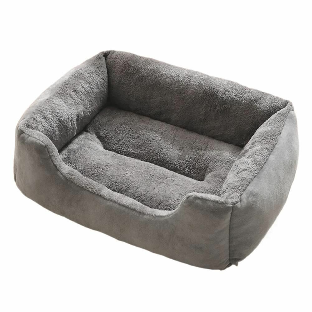 Лежанка для собак и кошек квадратная, диванчик, плюш, легко стирается, универсальная