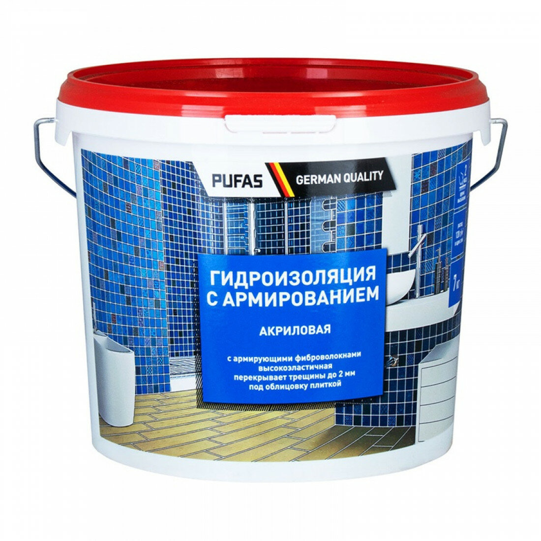 Пуфас гидроизоляция акриловая морозостойкая, для внутренних работ (7кг)