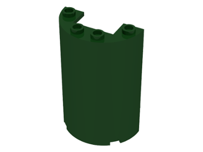 Cylinder Half 2 x 4 x 5 with 1 x 2 Cutout, 85941 Dark Green U