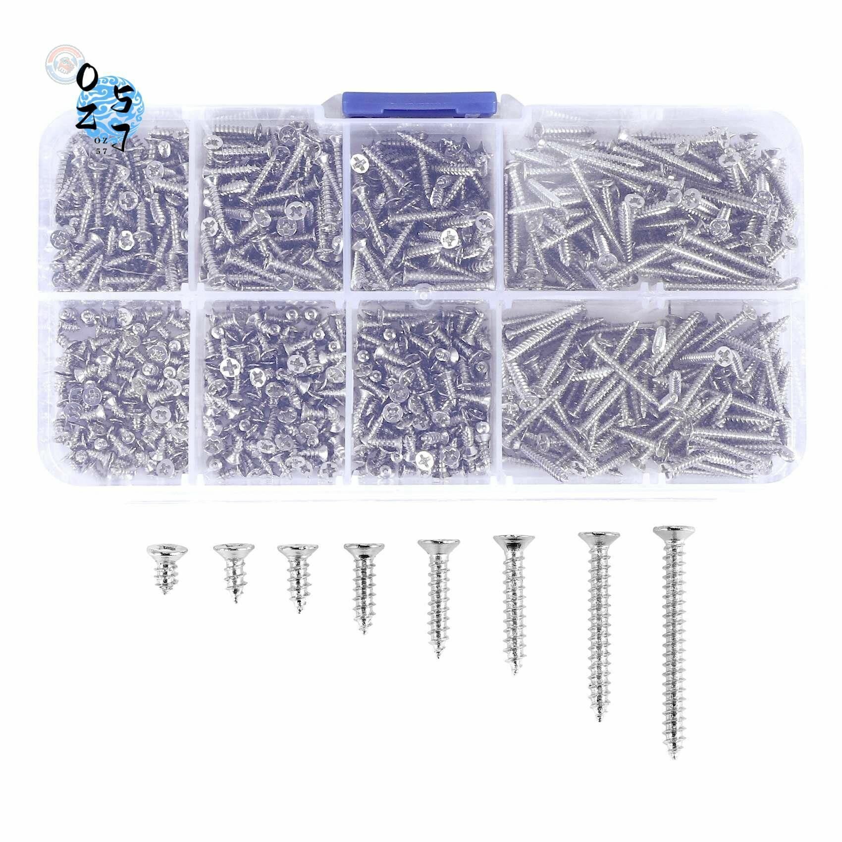 Универсальный набор саморезов M2 из нержавеющей стали, 800 шт, органайзер, для дерева и электроники, антикоррозийные шурупы