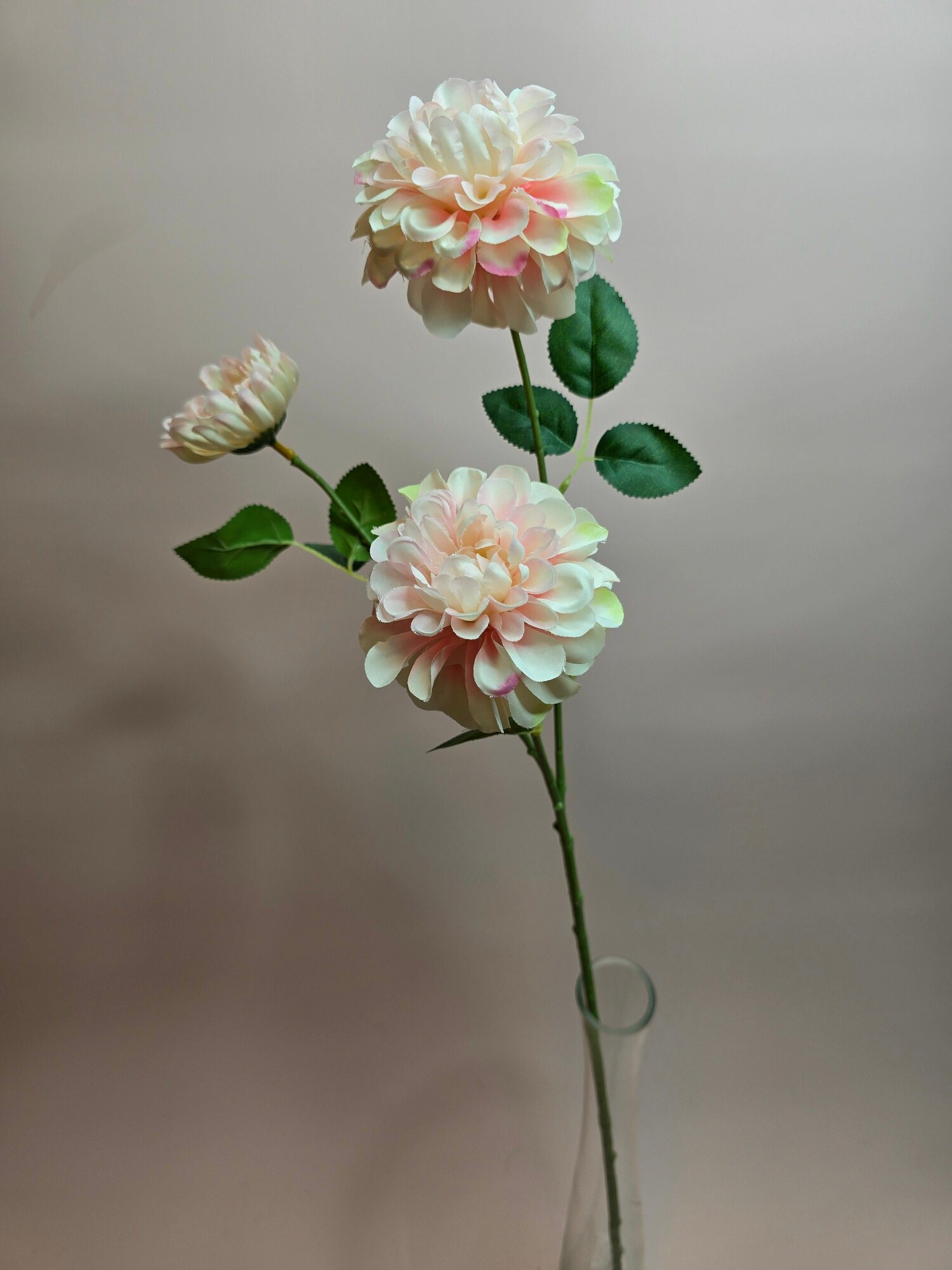 Искусственные цветы Holodilova, "Ветка Георгина", длина 75см, розовые