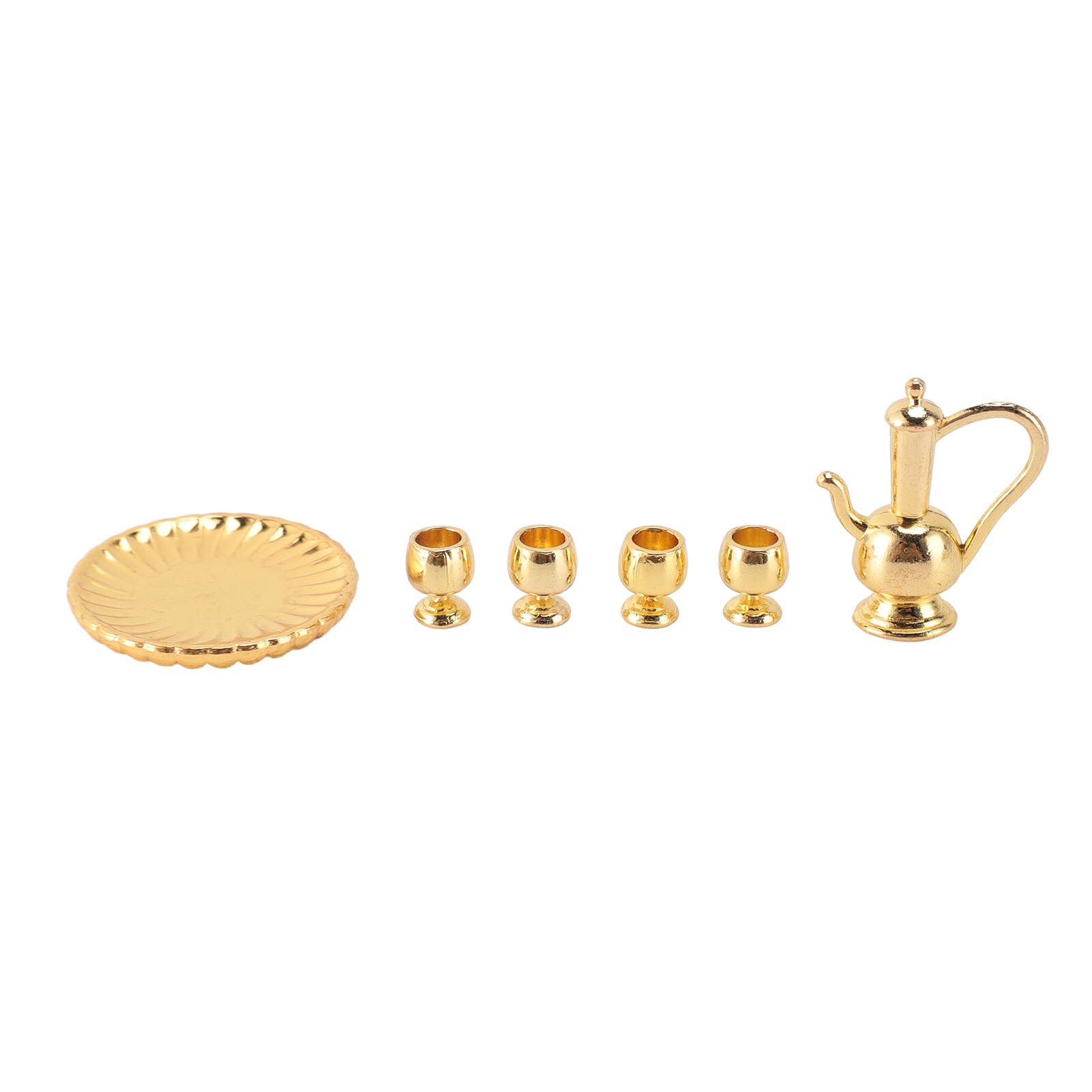 2 набора чайных чашек для кукольного домика в масштабе 1:12. Светлый, роскошный, изысканный, яркий миниатюрный набор чайных чашек для кукольного домика, аксессуары для кукольного домика, золотистый.