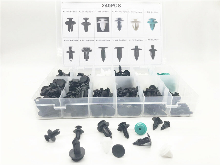 Универсальная Горячая Распродажа, Новая 240 Шт. Пряжка Для Крепления + 3 шт. Автомобильный Зажим, Набор Плоскогубцев и Средство Для Снятия Крепежа, Необходимые Комбинированные Инструменты Для Ремонта