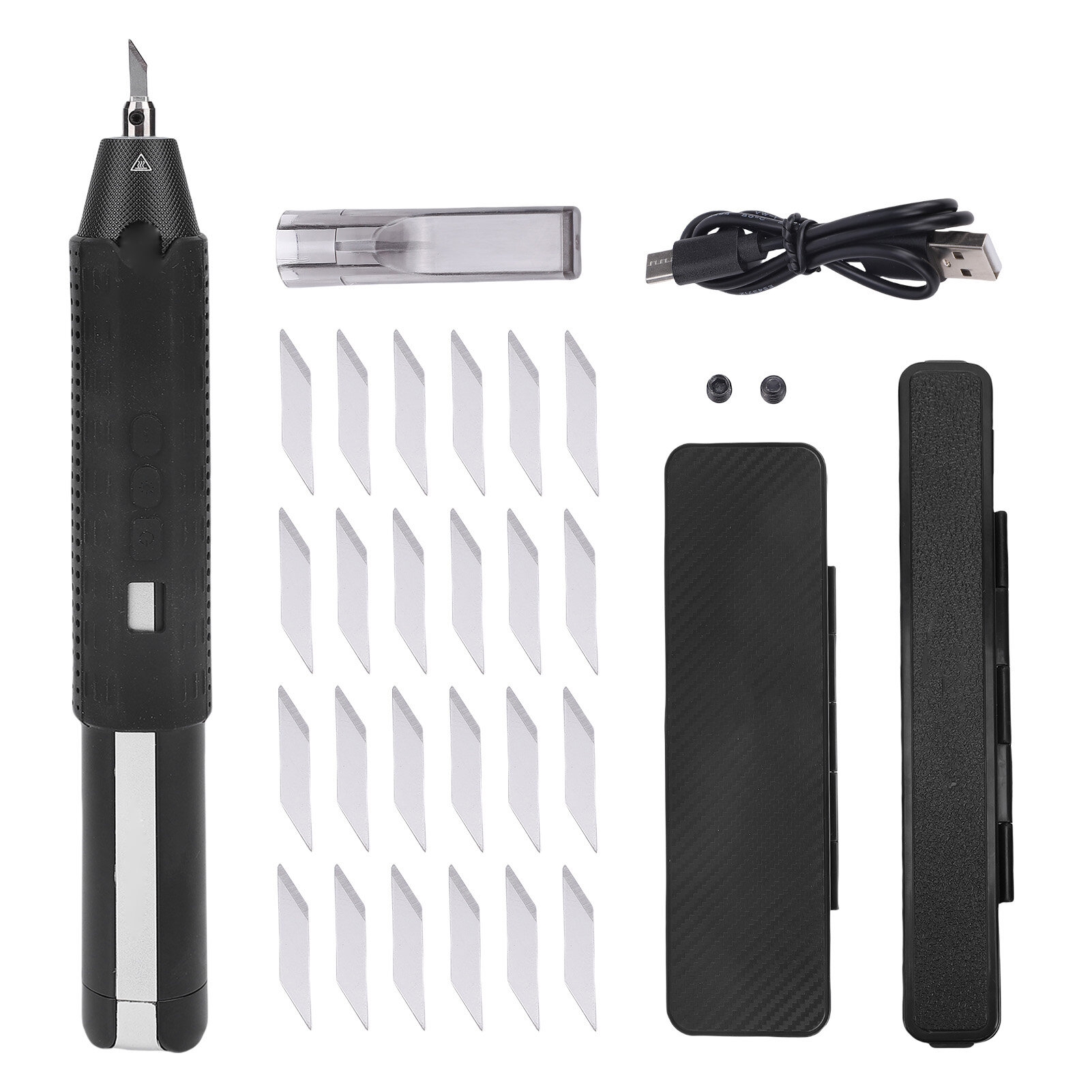 Ультразвуковой резак, 40 кГц, беспроводной ручной, 3 режима, со светодиодной подсветкой, 24 шт, режущие насадки для 3D-печатной модели, ПВХ, кожа, дерево