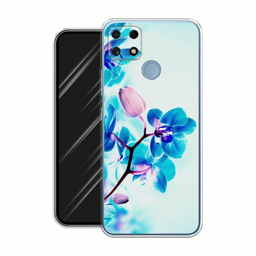 Чехол на Realme C25/C25s / Реалми С25/C25s с принтом "Голубая орхидея" — фото 1