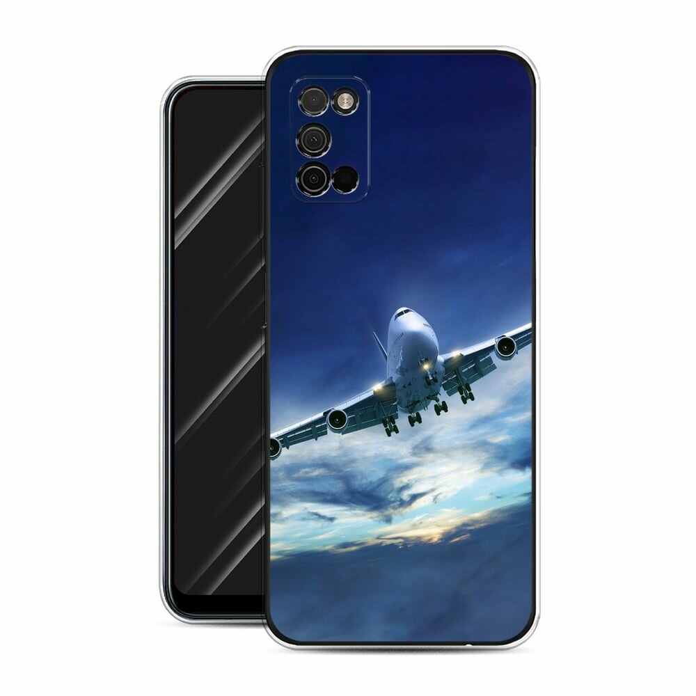 Чехол на Samsung Galaxy A03S / Самсунг Галакси A03S с принтом "Самолет в небе" — фото 1