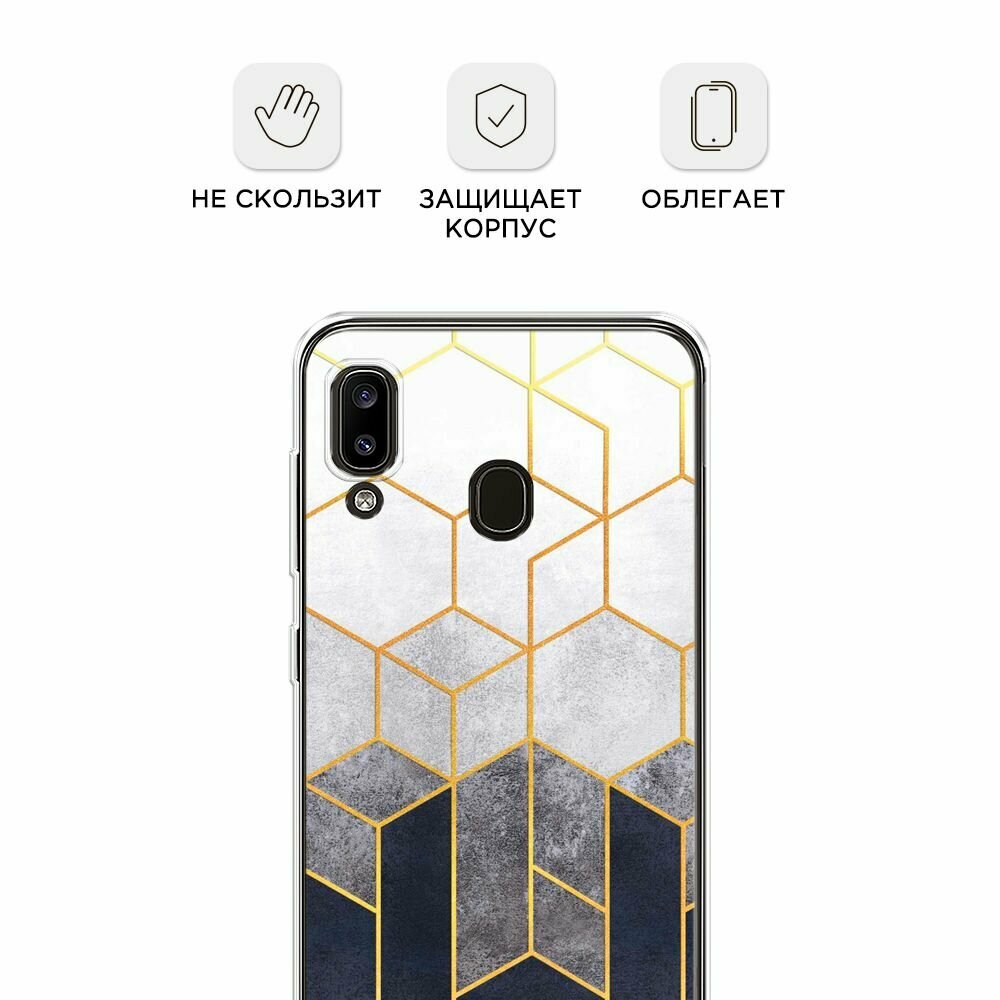 Чехол на Samsung Galaxy A30/A20 / Самсунг Галакси A30/A20 с принтом "Черно-белая мозаика" — фото 1