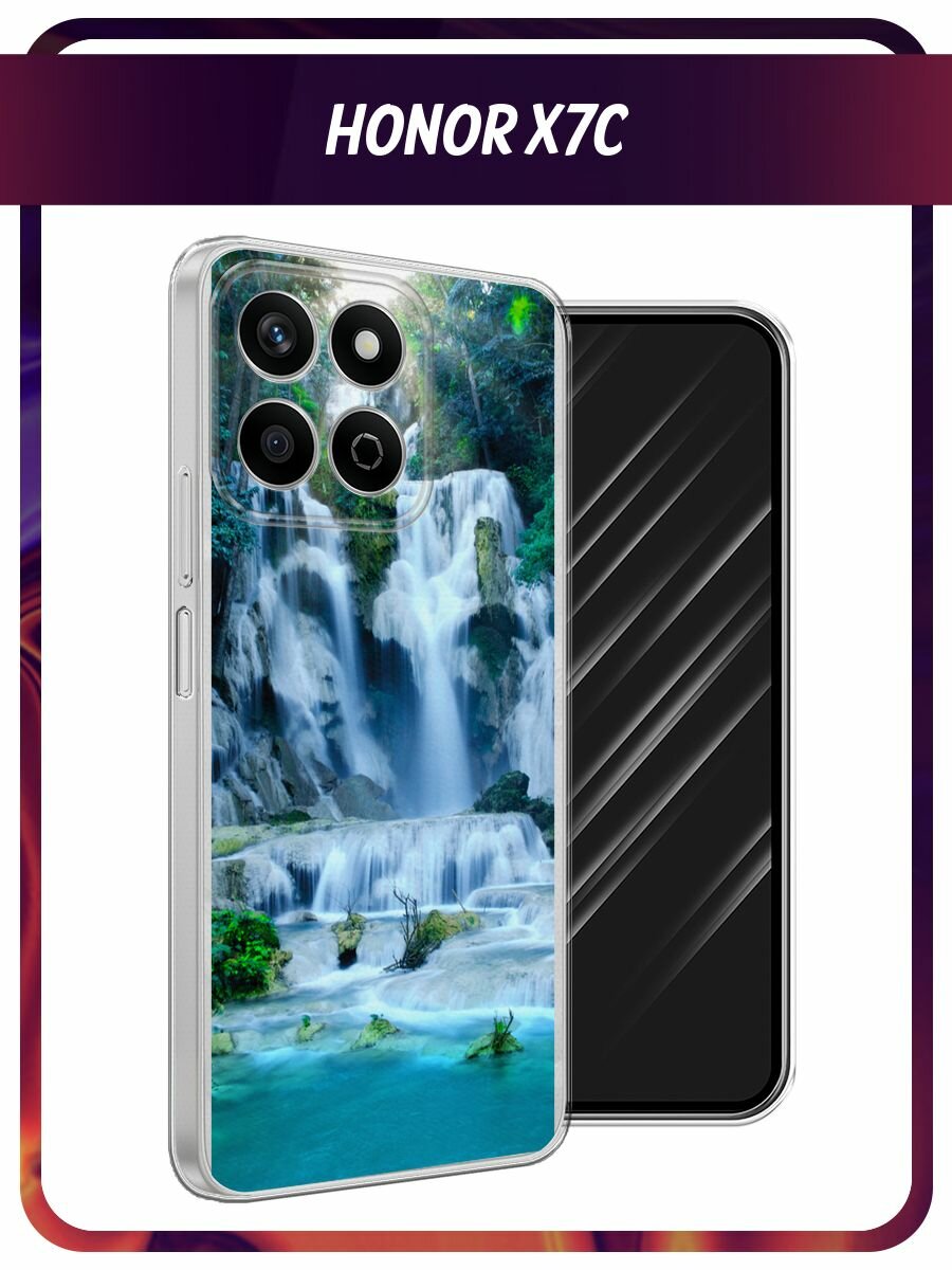 Силиконовый чехол на Honor X7c / Хонор X7c с принтом "Водопад 8"