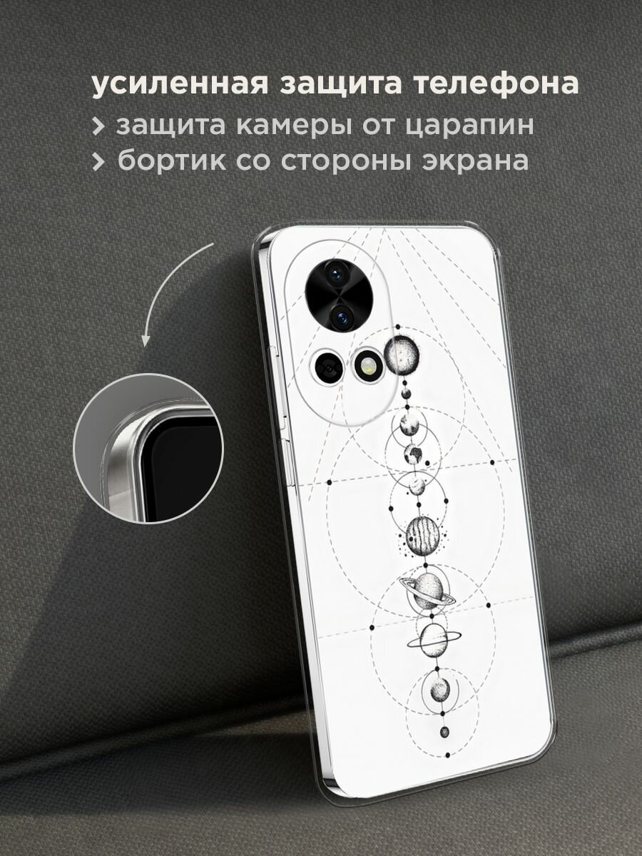 Чехол на Huawei Nova 12/Nova13 / Хуавей Нова 12/Нова 13 с принтом "Парад планет" — фото 1