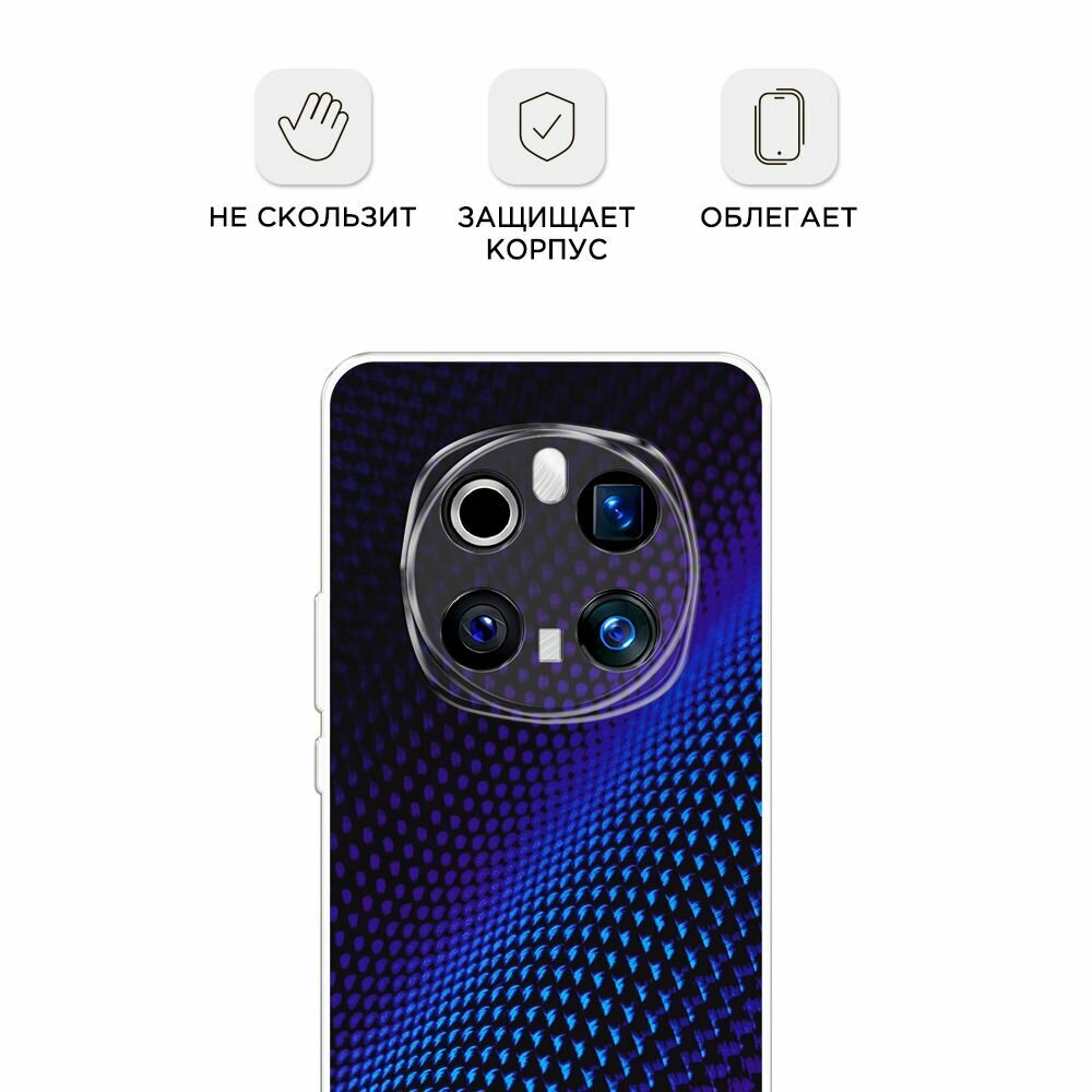Чехол на Honor Magic 7 Pro / Хонор Мэджик 7 Про с принтом "Синий карбон" — фото 1
