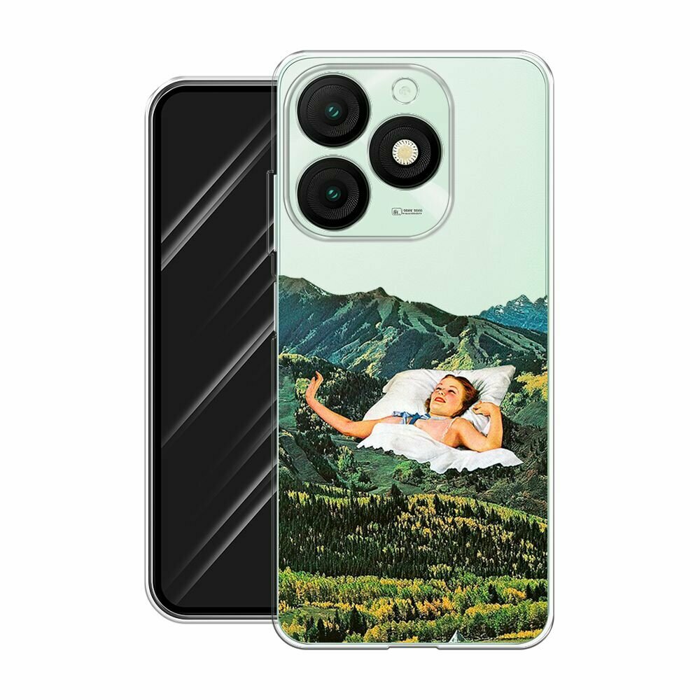 Чехол на Itel A50 / Ител А50 с принтом Good morning, my darling, прозрачный — фото 1