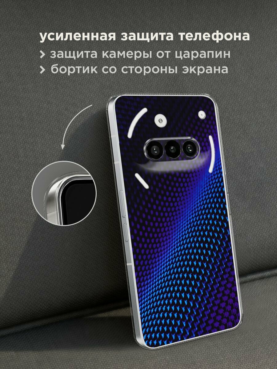 Чехол на Nothing Phone 3a / Нотинг Фон 3а с принтом "Синий карбон" — фото 1