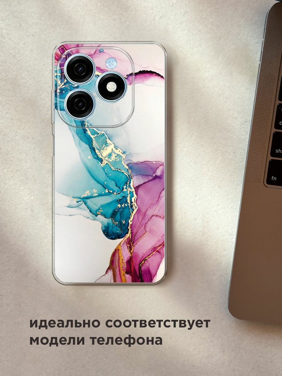 Чехол на Tecno Spark 20 / Текно Спарк 20 с принтом "Розовые разводы рисунок" — фото 1