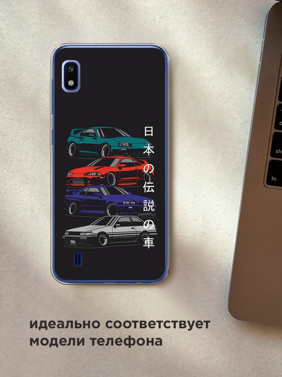 Чехол на Samsung Galaxy A10 / Самсунг Галакси А10 с принтом "JDM Legend cars" — фото 1