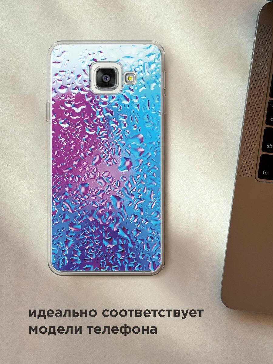 Чехол на Samsung Galaxy A3 2016 / Самсунг Галакси А3 2016 с принтом "Капли на стекле" — фото 1
