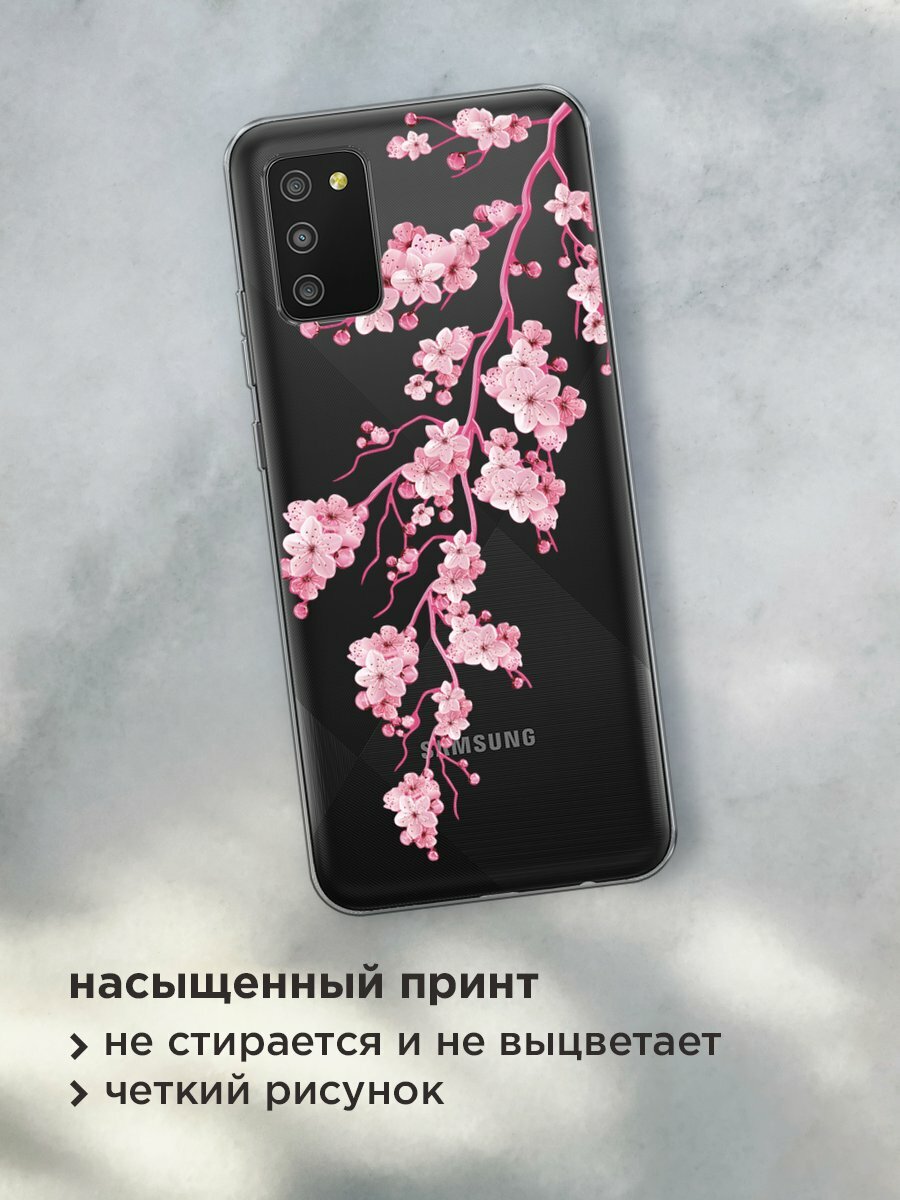Чехол на Samsung Galaxy A02s / Самсунг Галакси A02s с принтом "Ветка сакуры 2" — фото 1