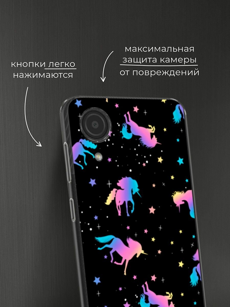 Чехол на Samsung Galaxy A03 Core / Самсунг Галакси А03 Core с принтом "Единороги градиент" — фото 1