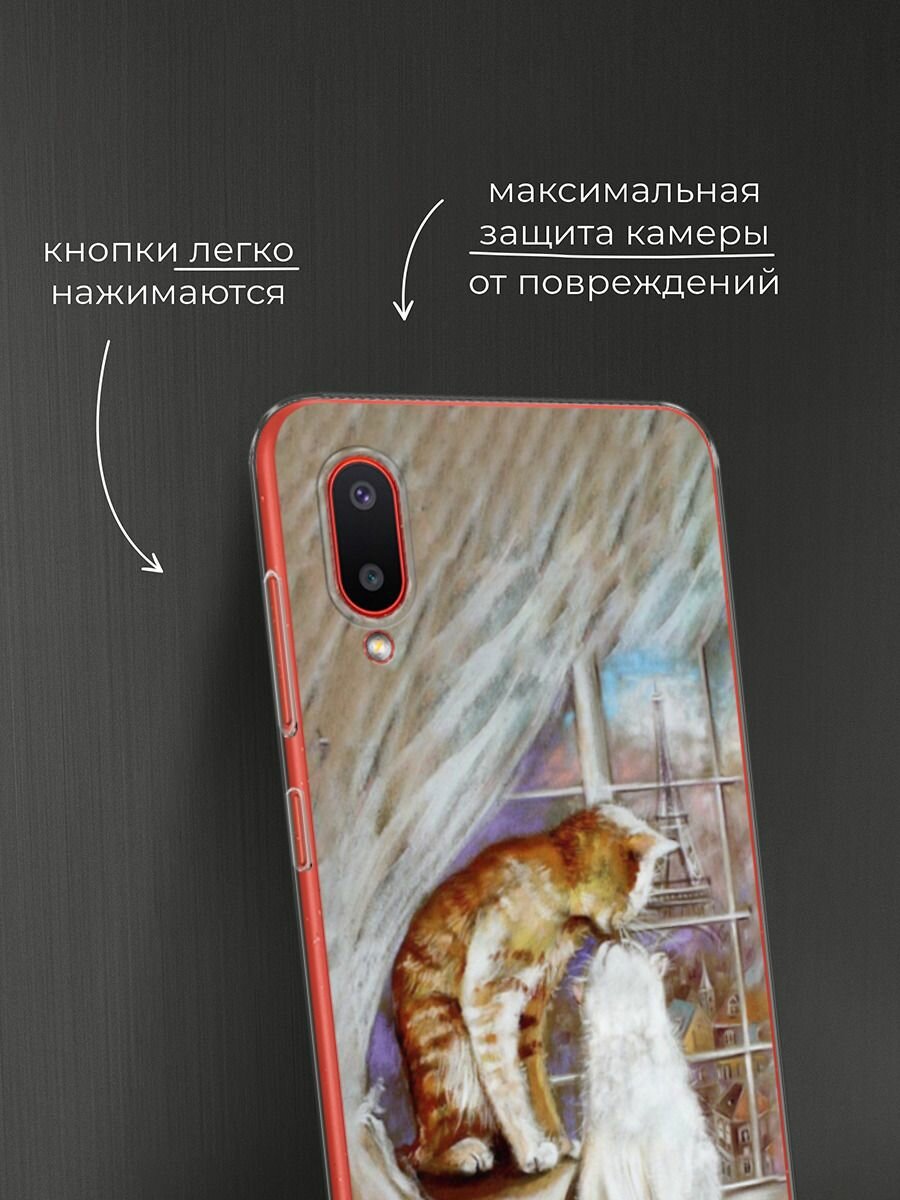 Чехол на Samsung Galaxy A02 / Самсунг Галакси А02 с принтом "Влюбленные котики 1" — фото 1