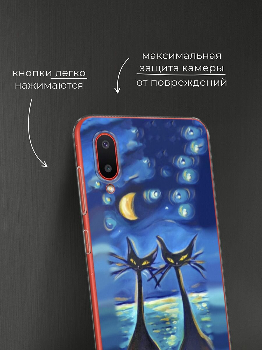 Чехол на Samsung Galaxy A02 / Самсунг Галакси А02 с принтом "Влюбленные котики 7" — фото 1