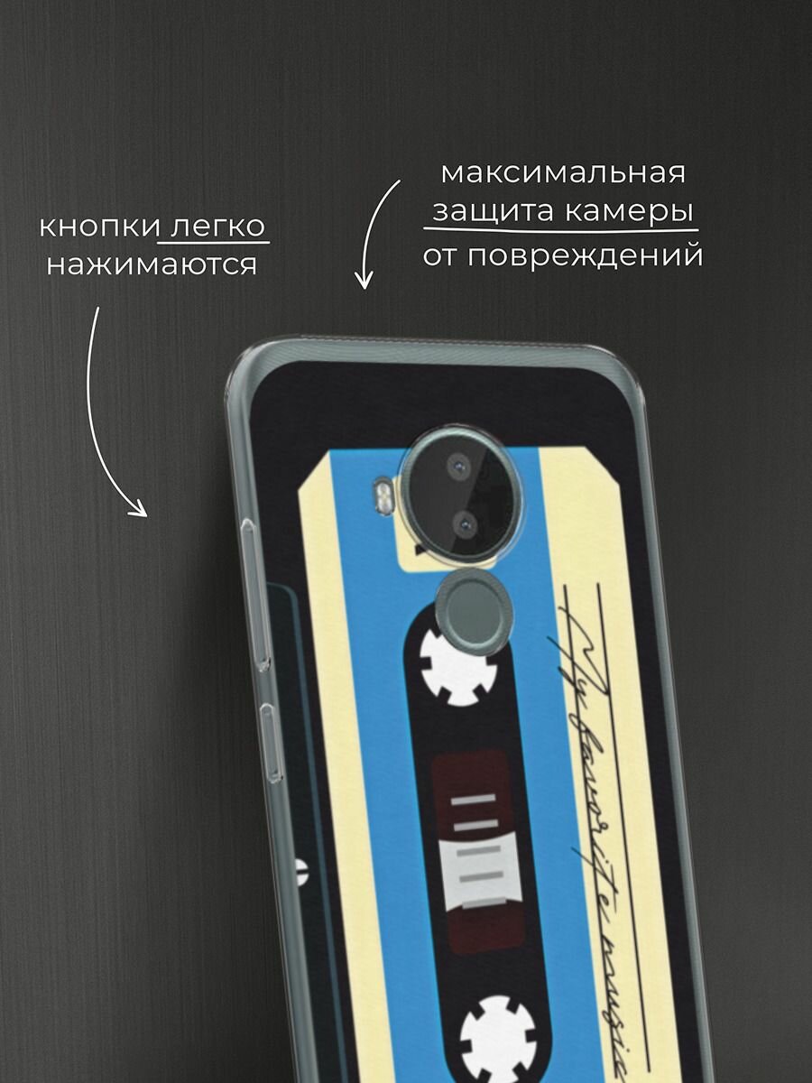 Силиконовый чехол на Nokia C30 / Нокия C30 с принтом "Темная кассета" — фото 1