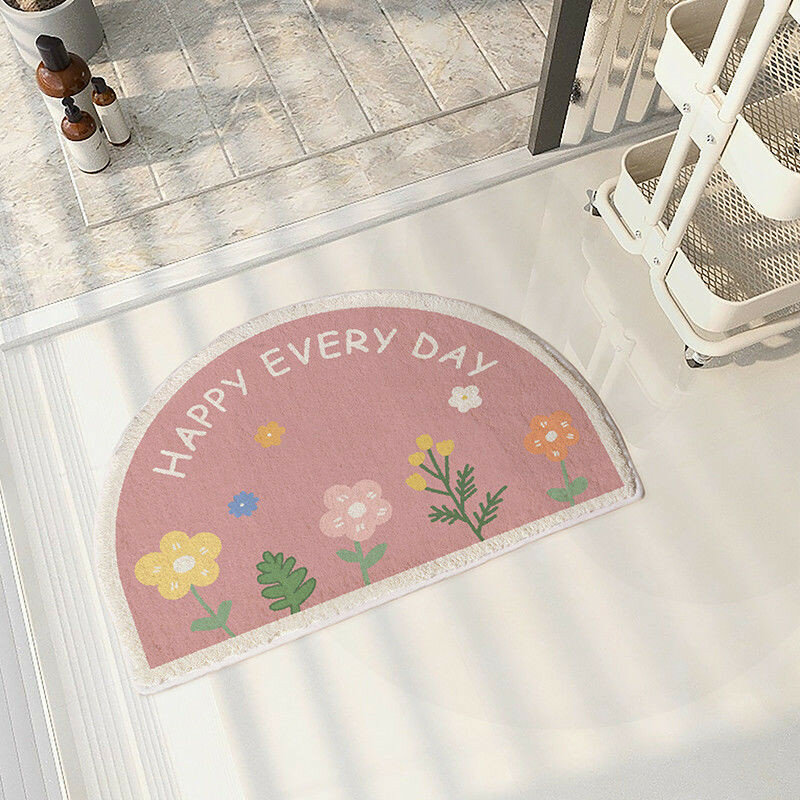 Полотенце из мягкого полиэстера полукруглое с дополнительной толщиной и нескользящей подкладкой для домашней ванной комнаты