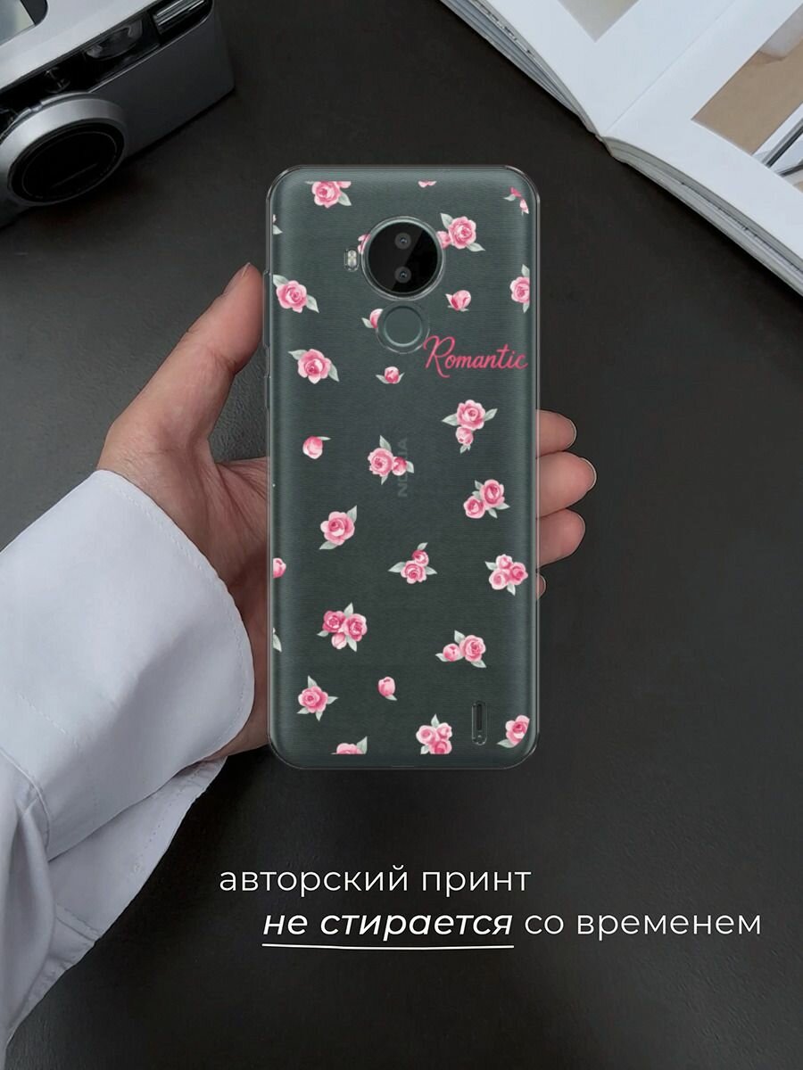 Чехол на Nokia C30 / Нокия C30 с принтом "Romantic 2", прозрачный — фото 1