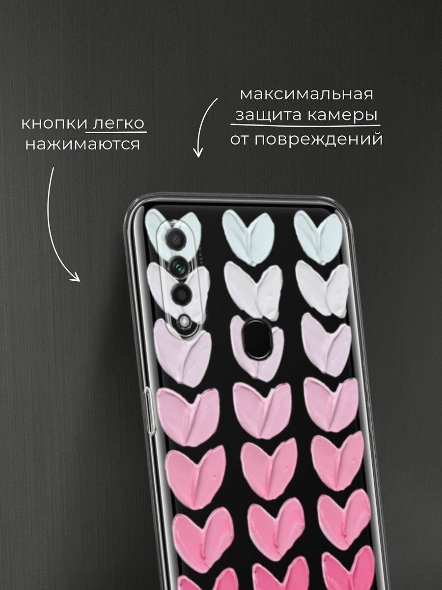 Чехол на Oppo A31 / Оппо А31 с принтом "Градиент из сердечек" — фото 1