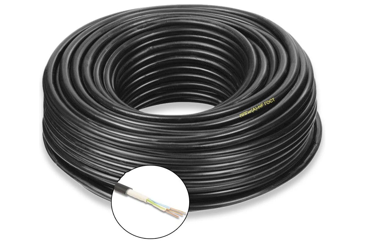 Буревестник кабель силовой ппгнг(a)-hf 3x6 мм2, длина 1 м, код BOZ100831L1 для монтажа