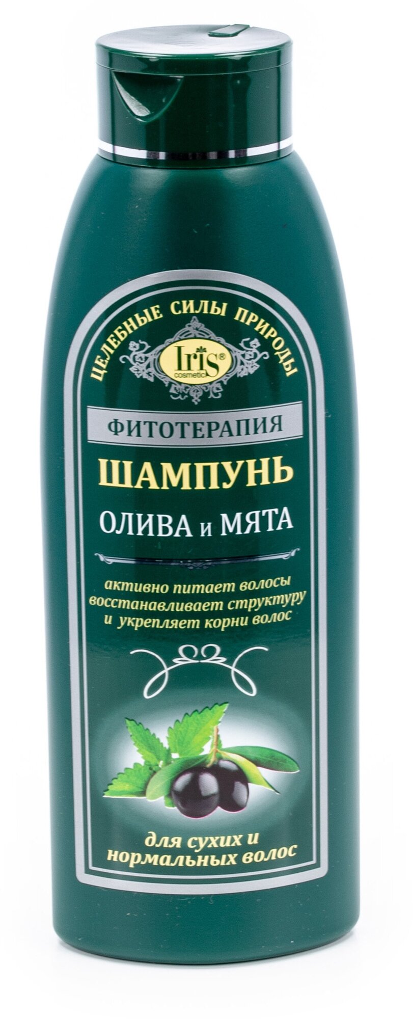 Iris cosmetic / Ирис косметик Шампунь женский Фитотерапия олива и мята для сухих и нормальных волос 500мл / косметика уход
