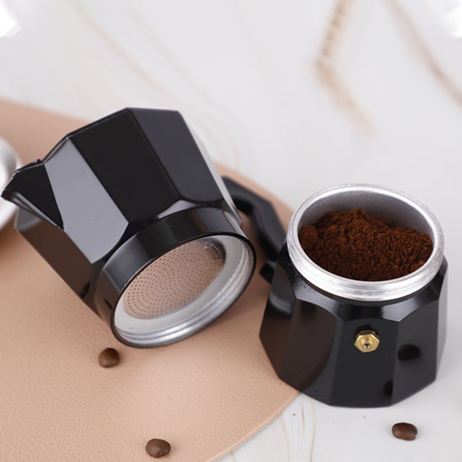 Алюминиевый кофейник, 150 мл, 3 чашки, перколятор, итальянский кофейник, бытовой кофеварка Мока, чайник, черный