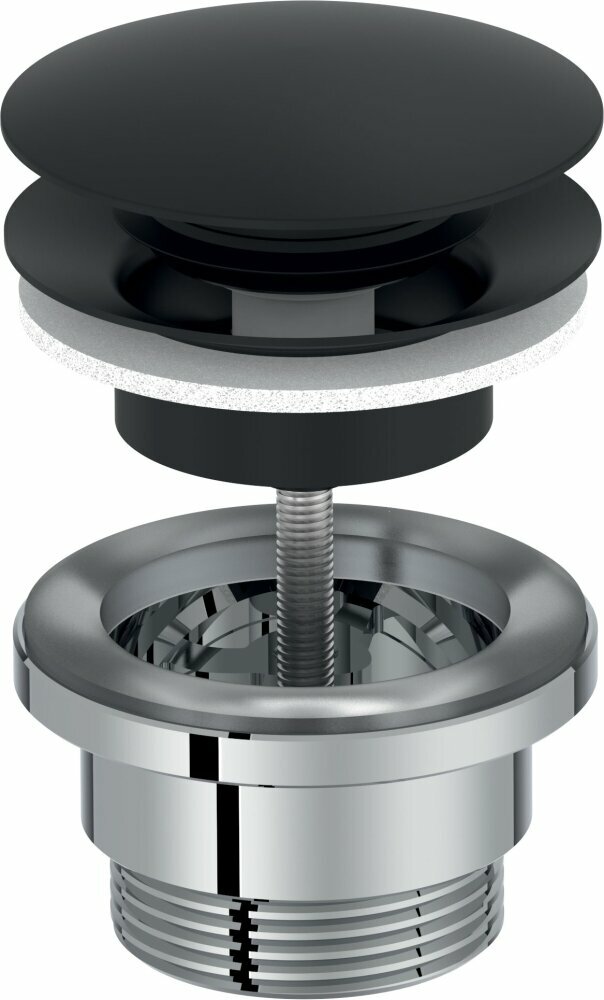 Донный клапан Jacob Delafon E30536-BL, с системой клик-клак, черный