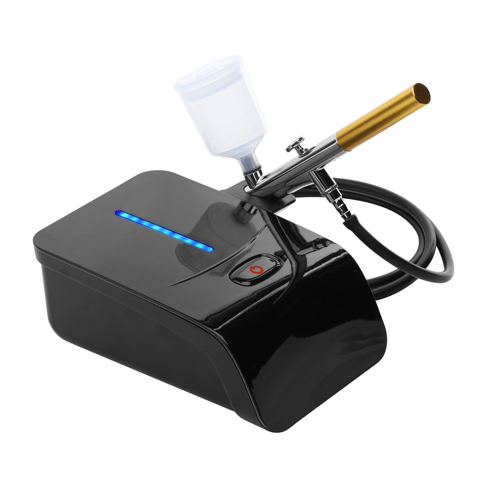 Мультифункциональный комплект для аэрошпицеля с компрессором, ручной набор аэрошпицелей двойного действия, 5-ступенчатое регулируемое давление, макс. 25PSI, с 2-мя стаканами для краски, для покраски, моделирования, окрашивания, ногтевого искусства,