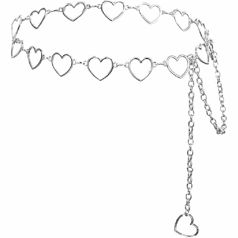 Регулируемая металлическая цепочка для талии в форме сердца