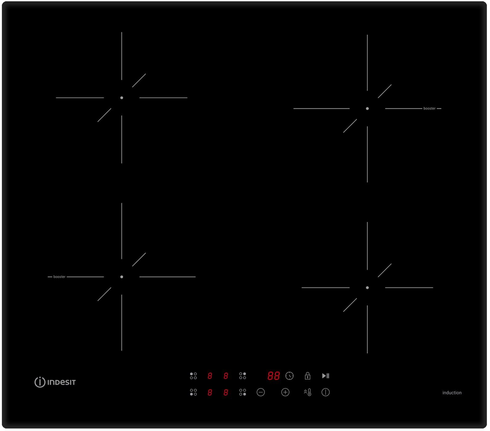 Варочная панель индукционная Indesit IS 40CQ60 NE, черный