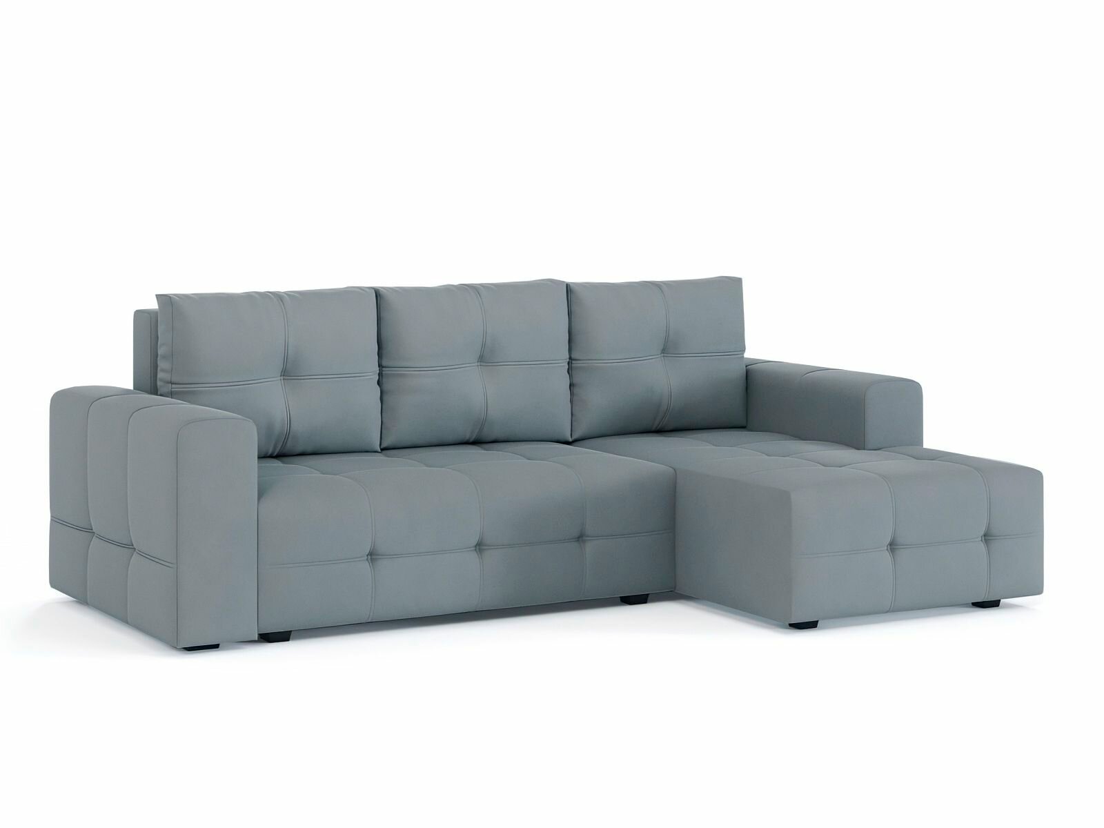 Угловой диван Прадо, еврокнижка, угол левый/правый, велюр Зара Маус 12