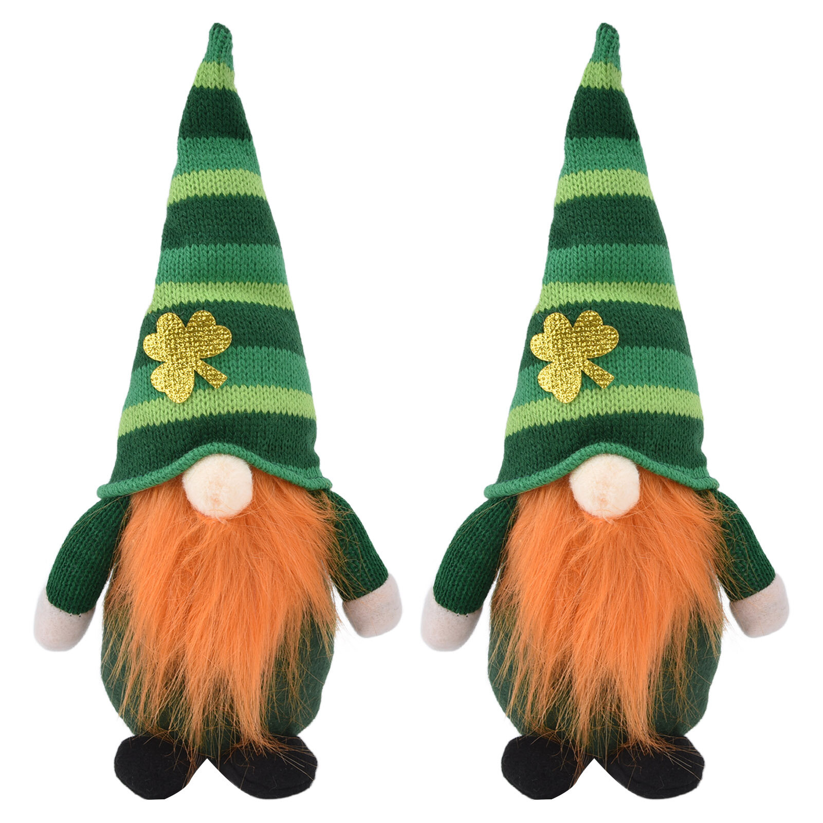 2pcs gnomes plush, представляющие удачу, выражая День Святого Патрика, чувствуя ирландский зеленый гноме